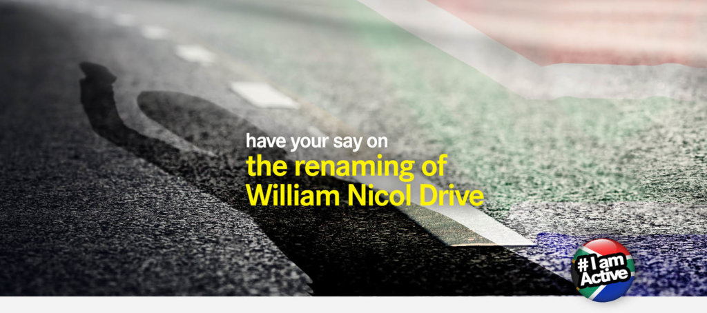 Comment on the renaming of William Nicol - Dear South Africa